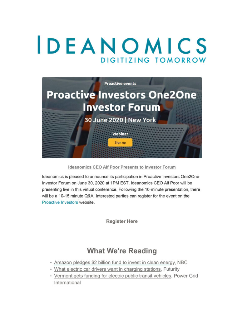 Ideanomics June 2020 Newsletter - Ideanomics, Inc.